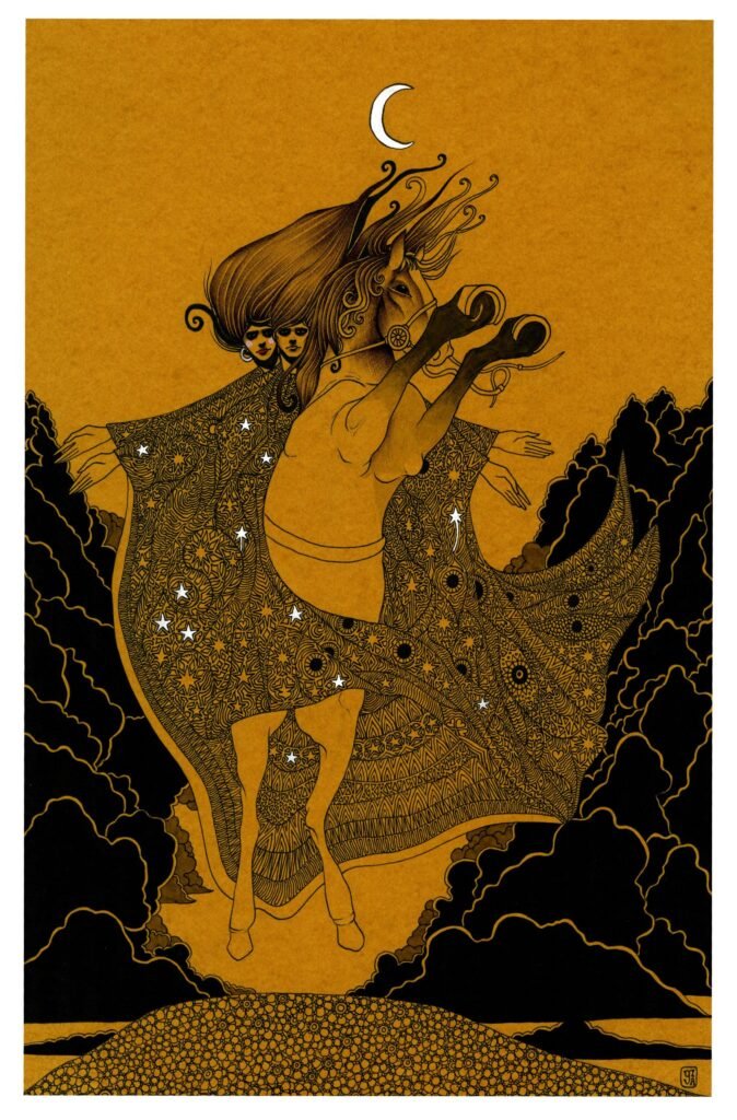Osian and Niamh. Irish mythology print. - Seamus Mc Ardle